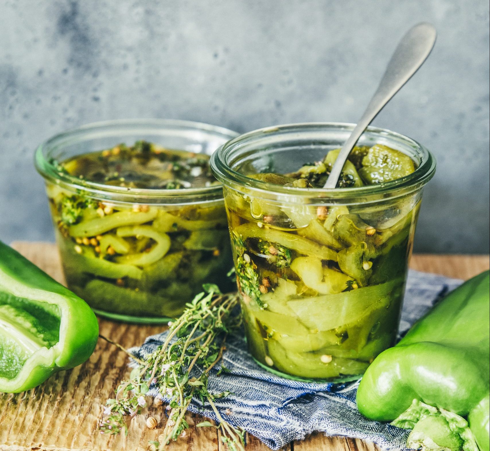 Recette poivrons verts marinés à l'huile d'olive
