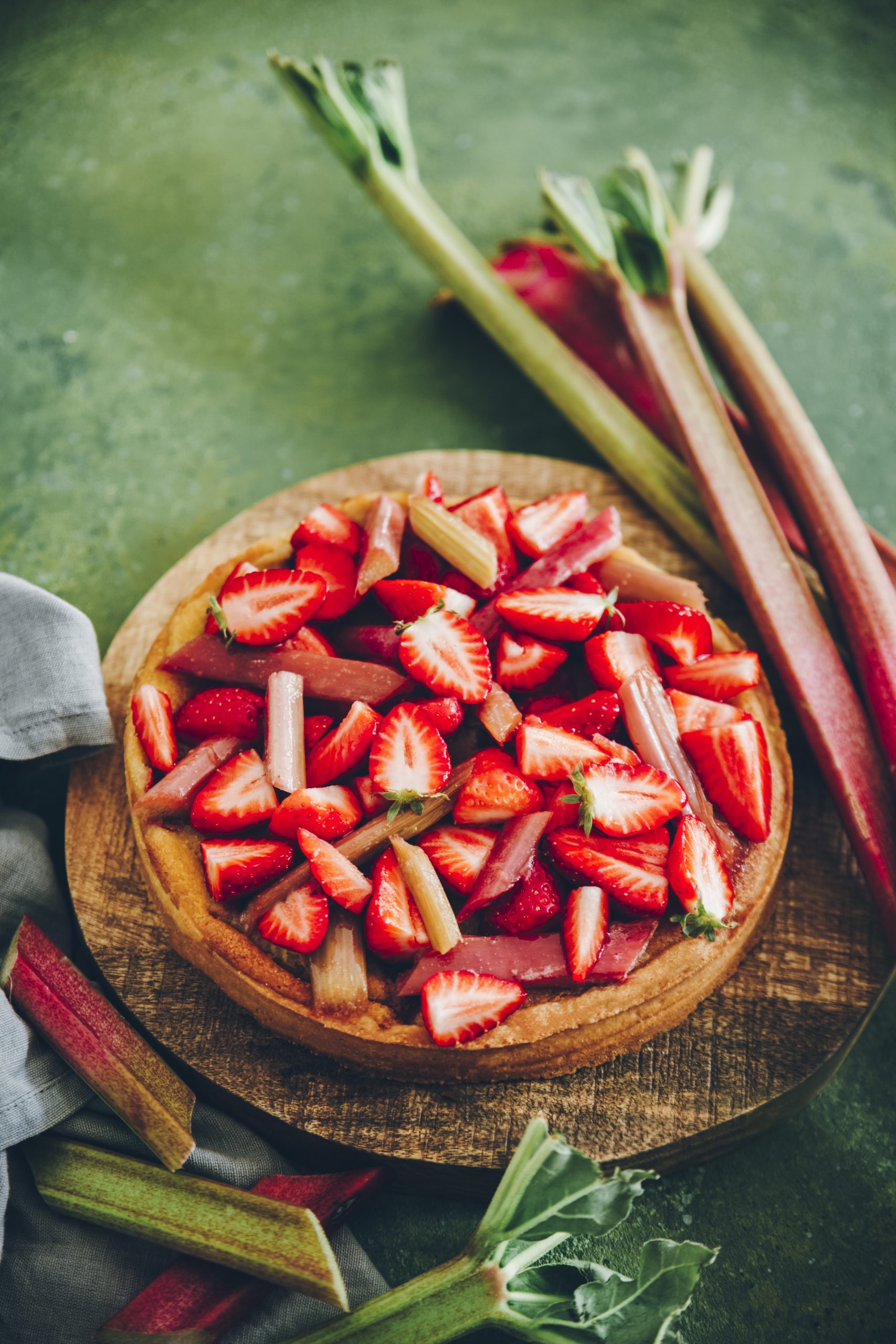 Recette tarte fraises rhubarbe aux amandes
