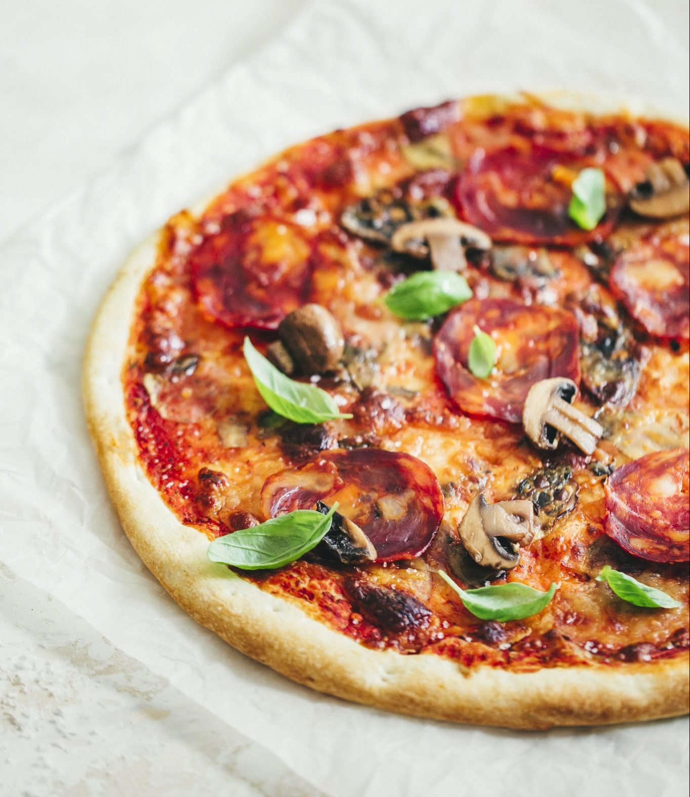 pizza chorizo et champignons