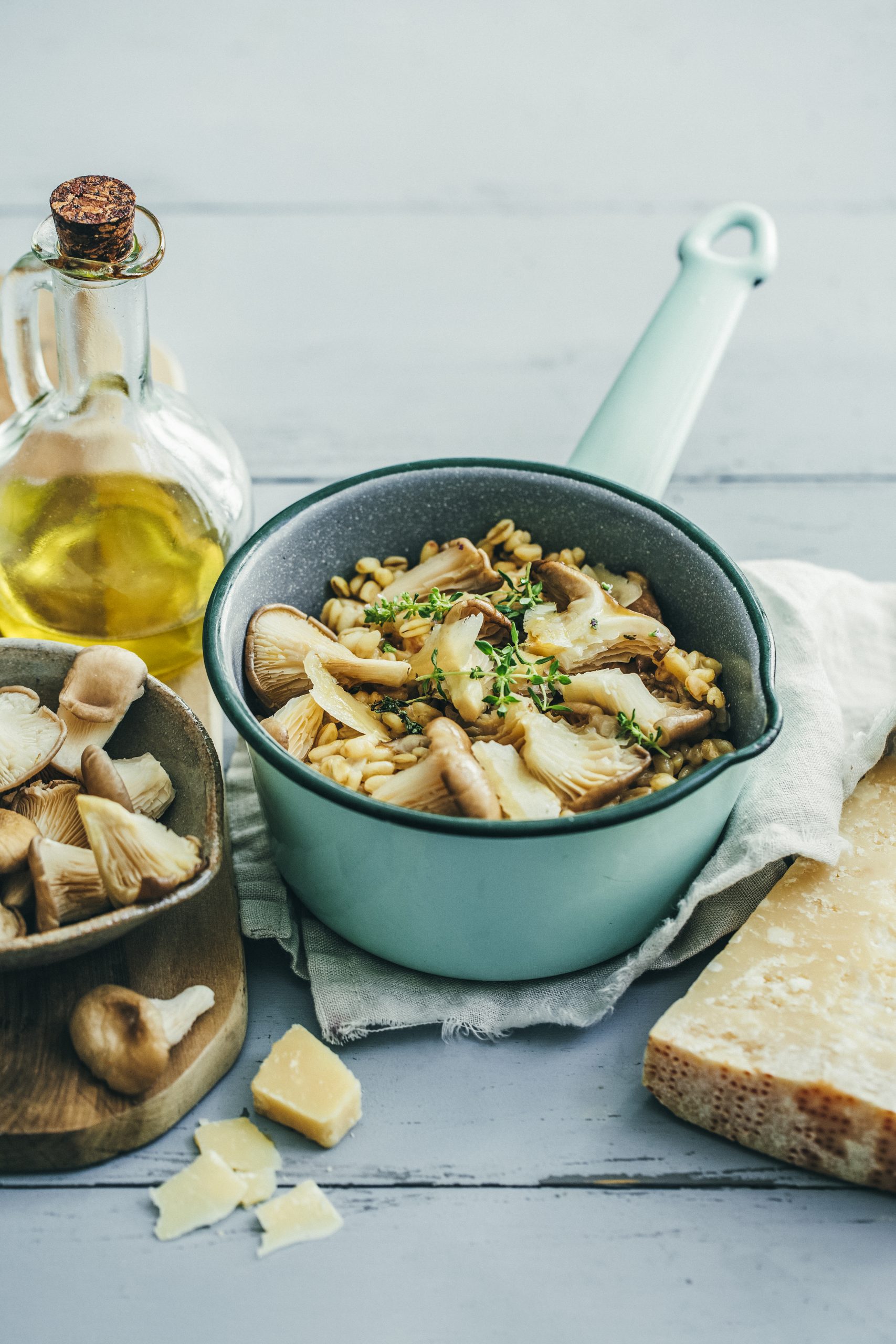 Recette risotto de blé aux pleurotes