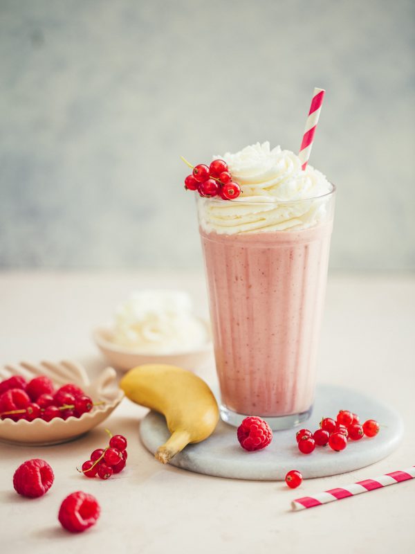 Recette milkshake fruits rouges banane