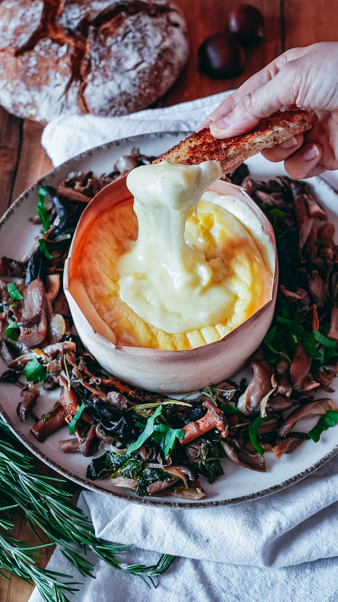 Recette Chod rond rôti et champignons