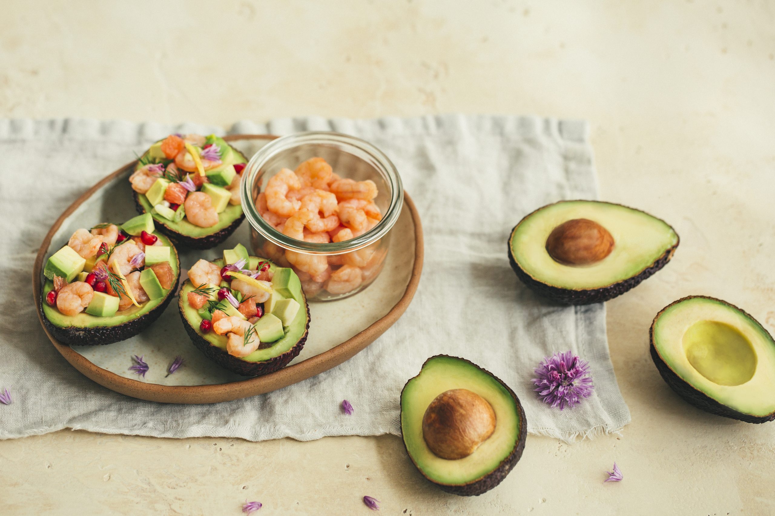 Recette avocat farci pamplemousse crevettes