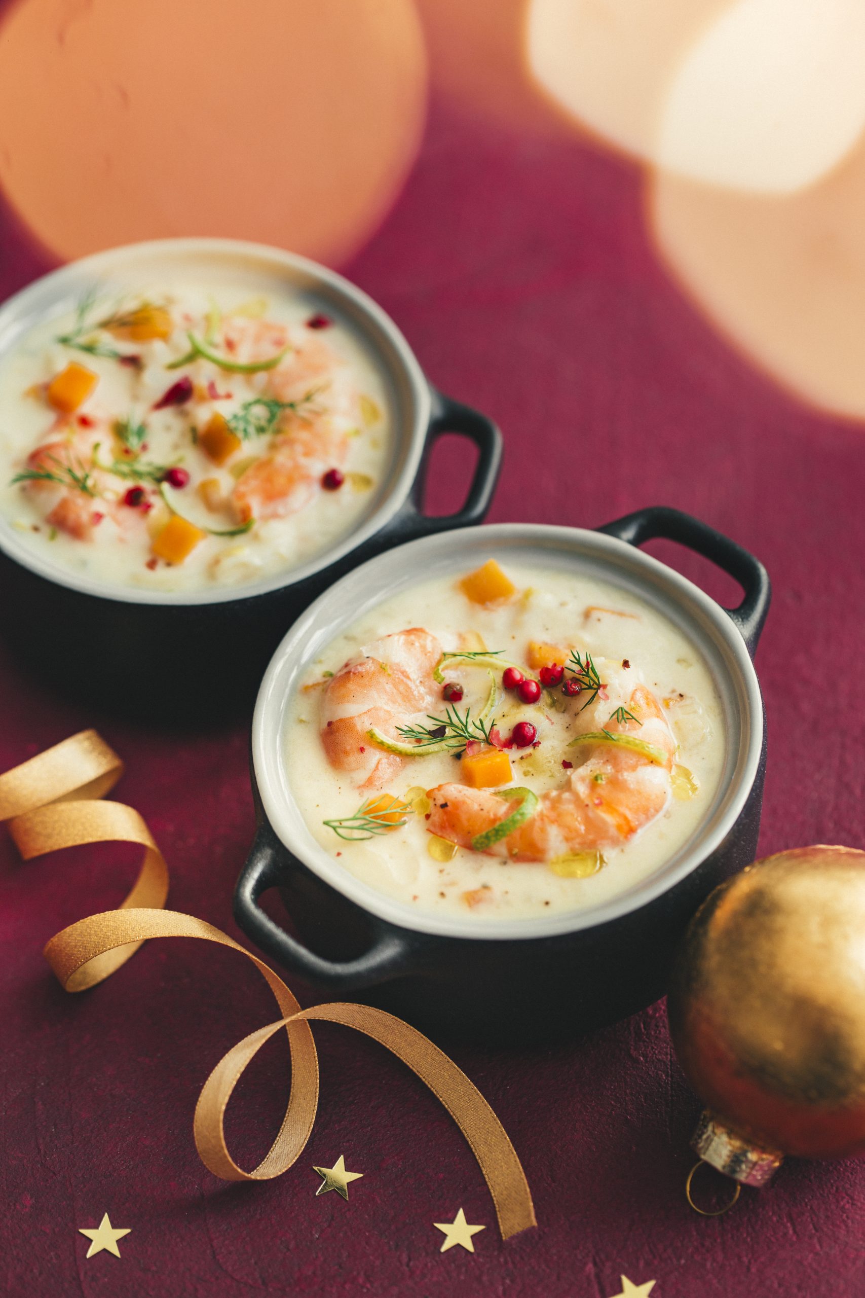 Recette cassolettes de crevettes au lait de coco.