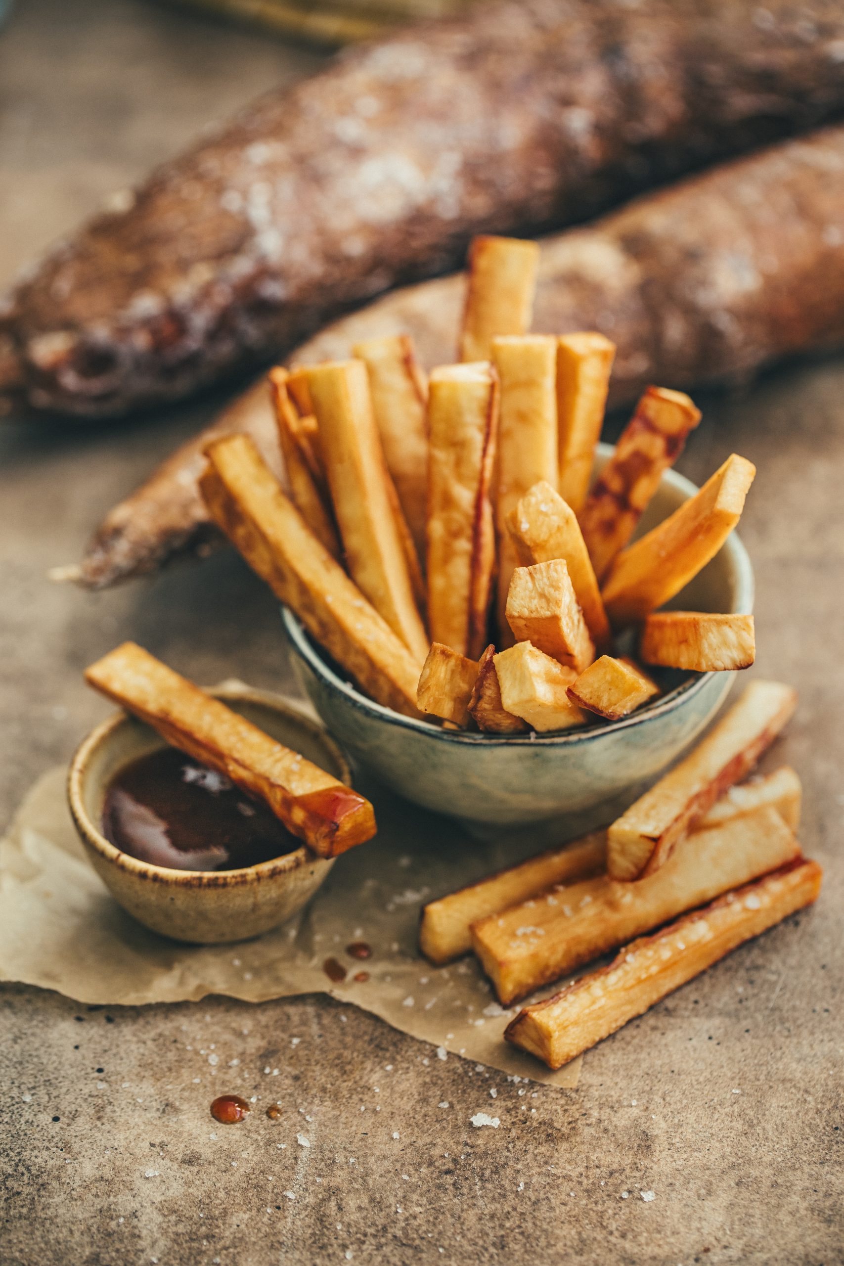 Recette frites de manioc, sauce aigre-douce